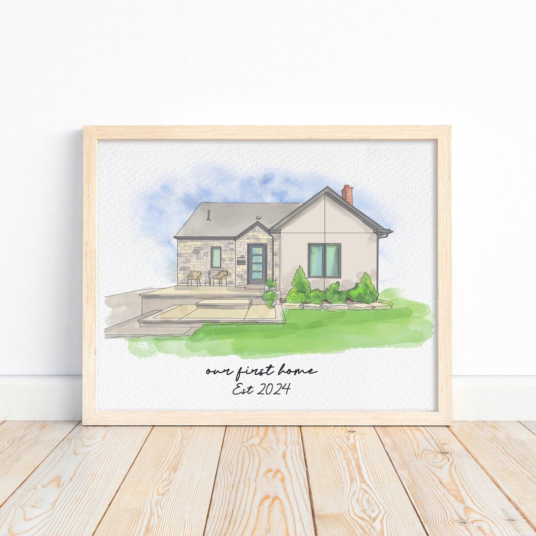 Personalized House Watercolor Painting, Custom Home Portrait for ...