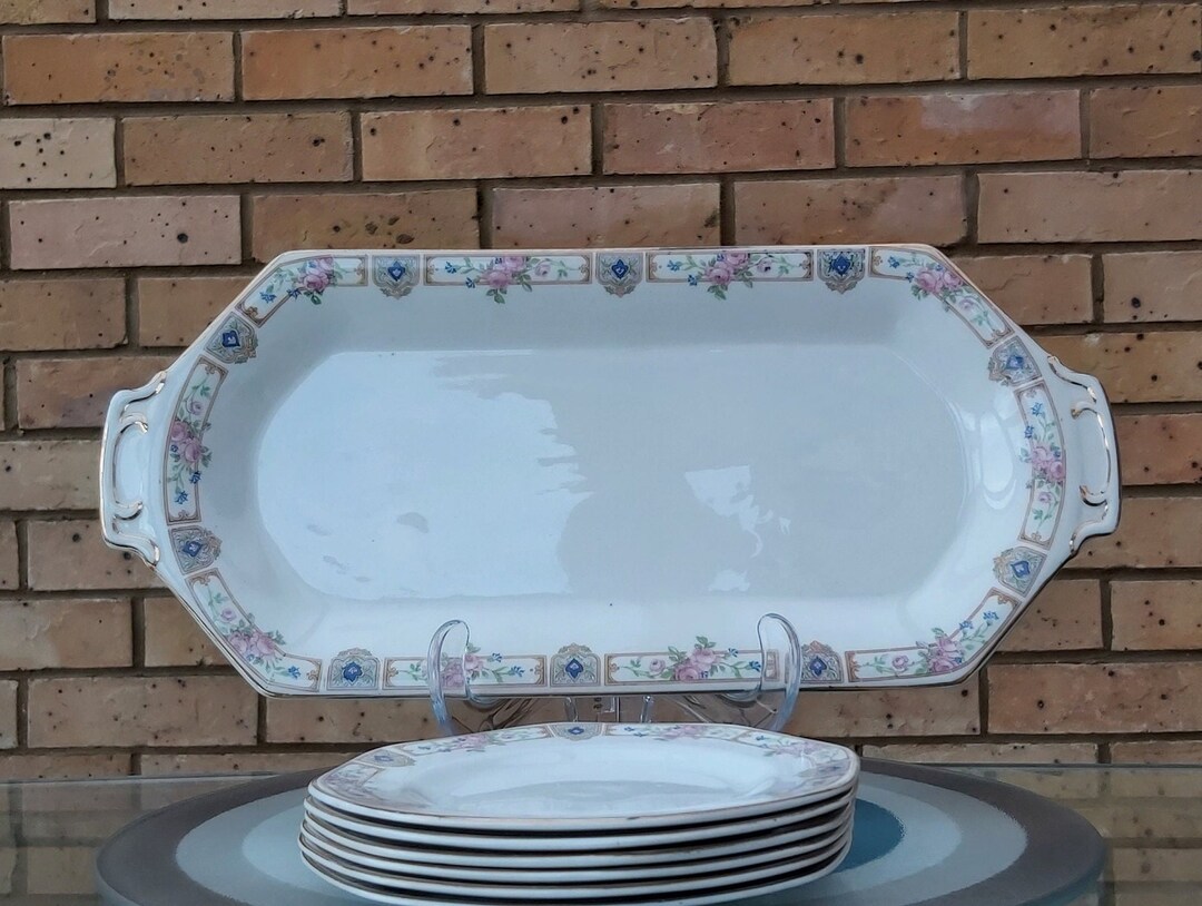 Vintage Solian Ware Soho Pottery Ltd. Sandwich Platter and 6 Plates ...
