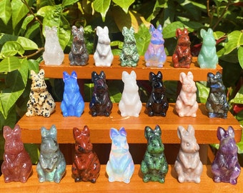 1.5 Inches Crystal Rabbit Carving Small Gemstone Bunny Hand Carved Gift ...