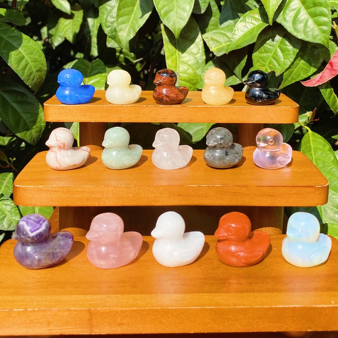 3cm Crystal Carving Duck, Crystal Animal,gemstone Duck,amethyst/rose ...