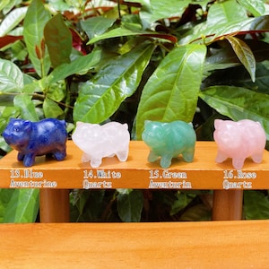 Hand Carved Gemstone Pig Statue: Healing Crystal Animal (1.5 Inches) - Etsy