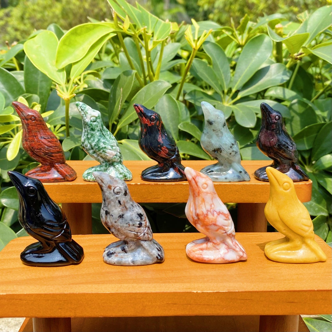 Hand-carved Crystal Bird Statue: 2" Healing Stone Animal - Etsy