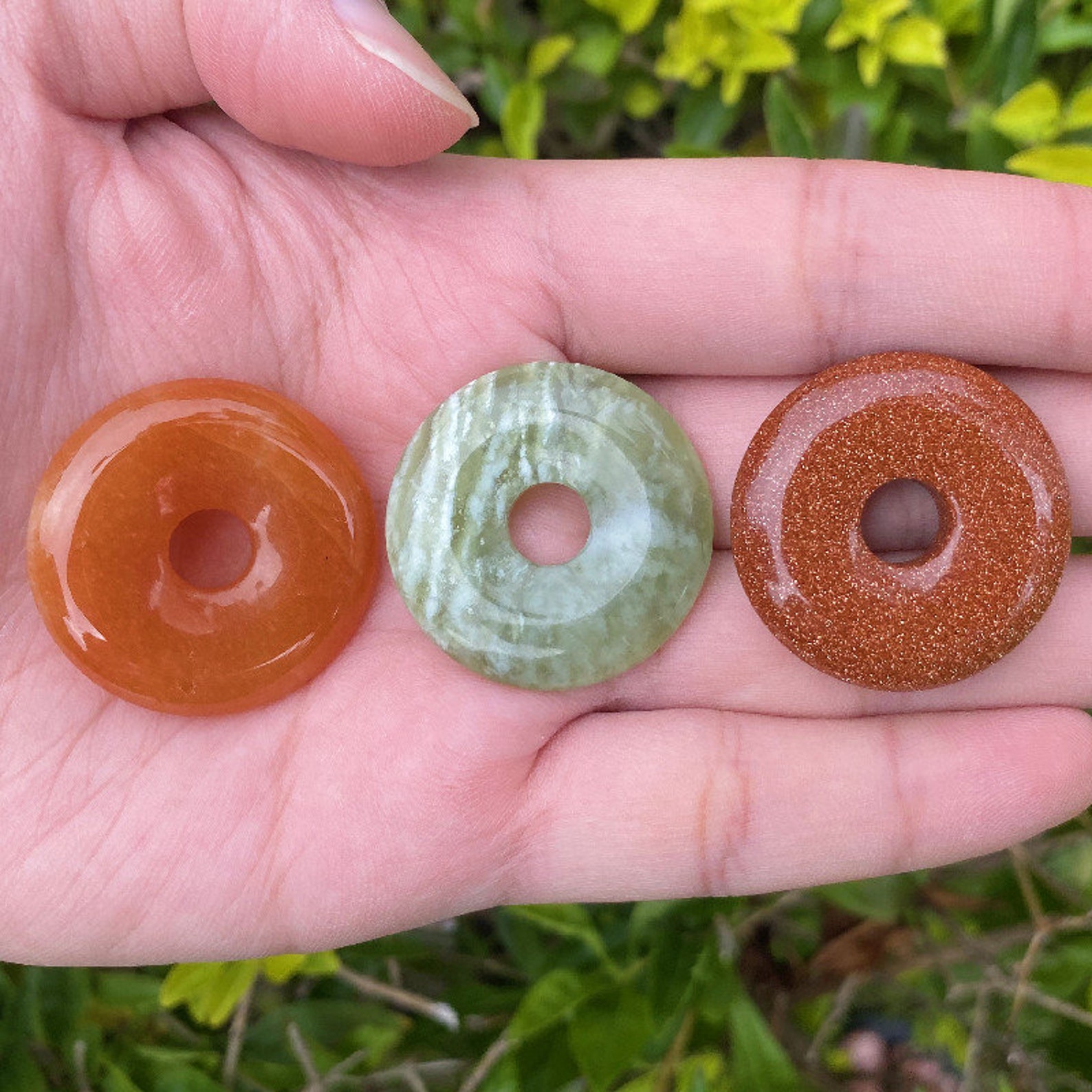 30MM Natural Gemstone Donutcrystal Donut lucky Safety - Etsy