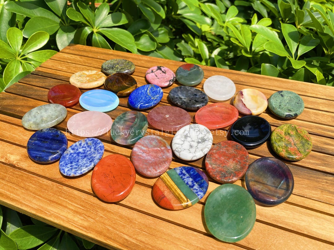 Crystal Worry Stone: Healing Gemstone for Stress Relief (35x45mm - Etsy