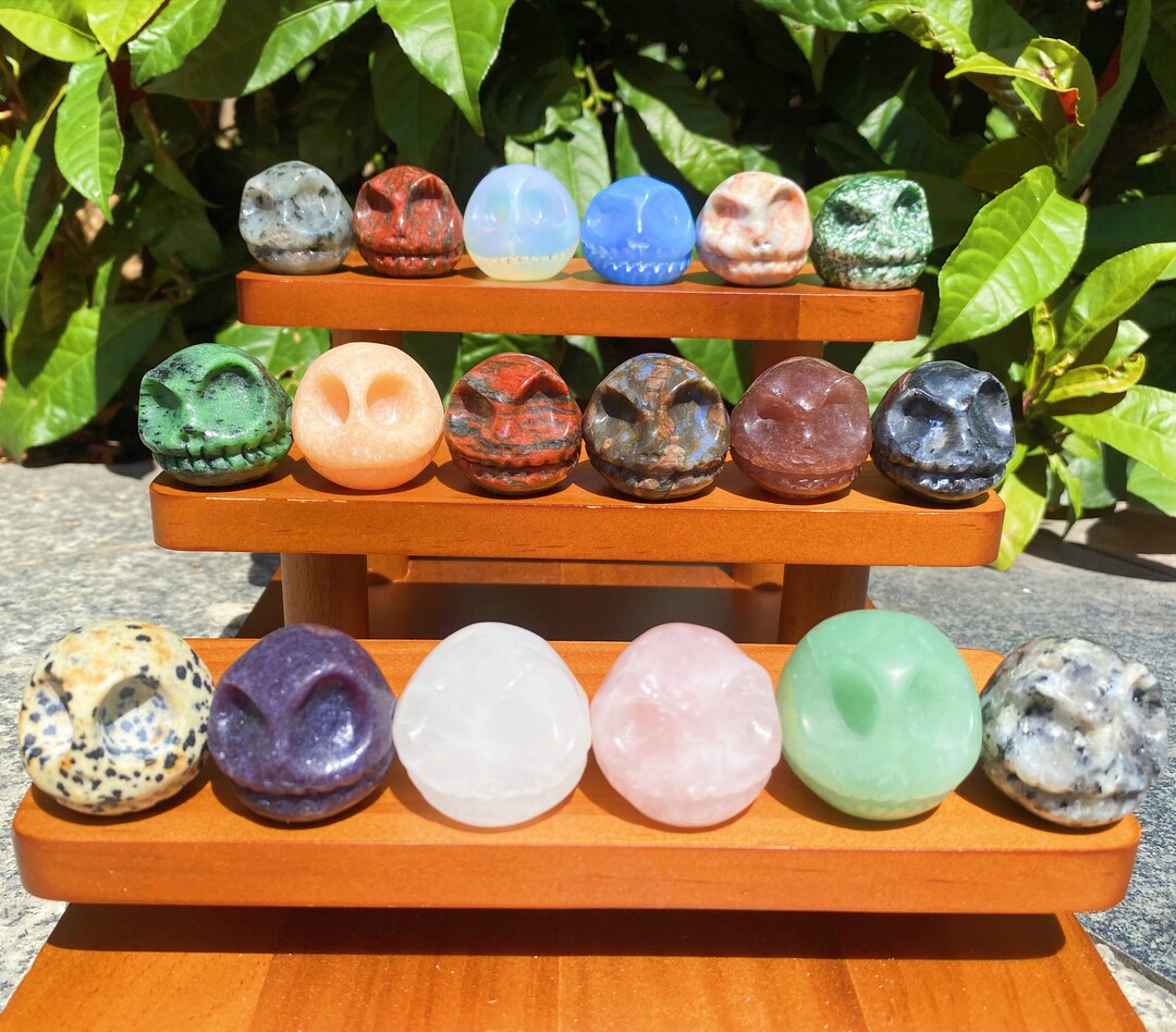 Crystal Jack Skull Carving, Halloween Decor, Gem Gift (1 Inch) - Etsy