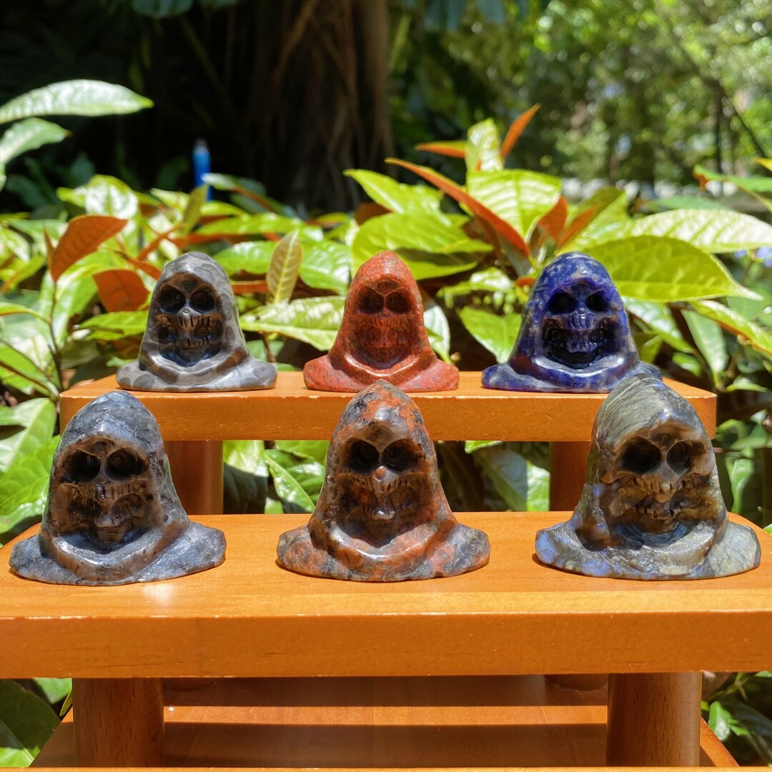 1.5 Inch,crystal Reaper Skull,hand Carved Crystal Skull,reaper Skull ...