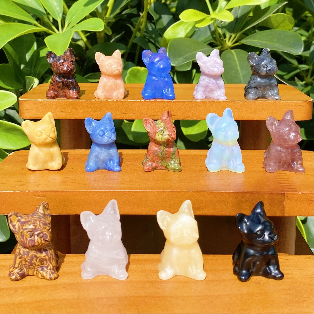1.2 Inch, Crystal Bulldog, Crystal Carved Dog, Crystal Animal, Home ...