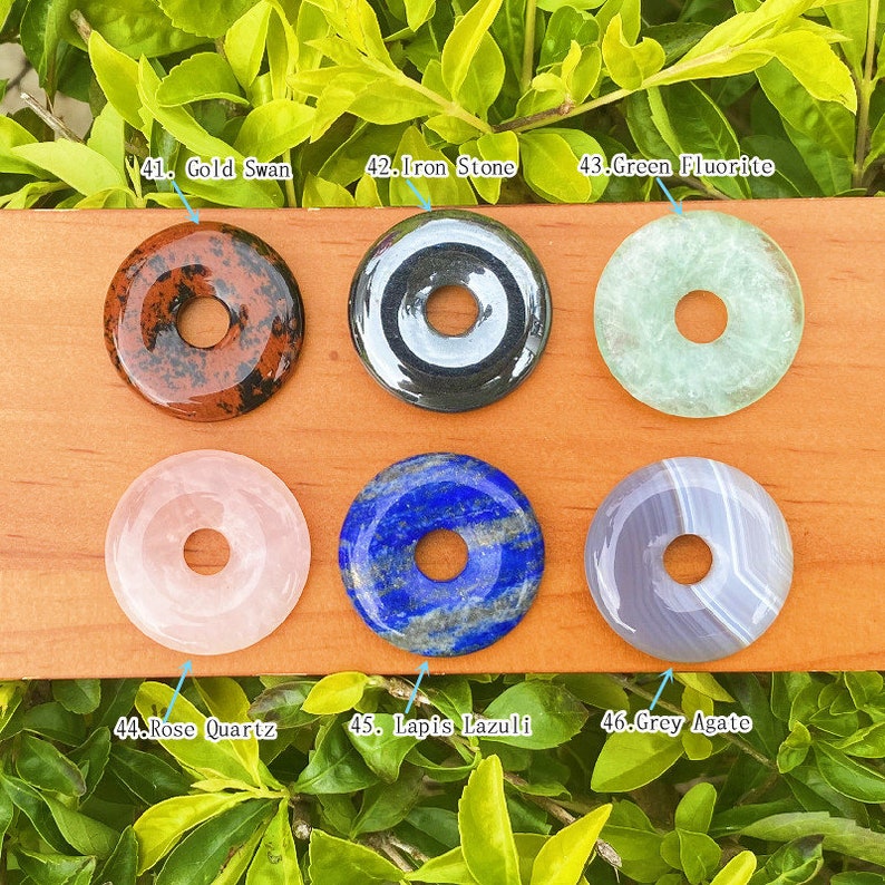 30MM Natural Gemstone Donutcrystal Donut lucky Safety - Etsy