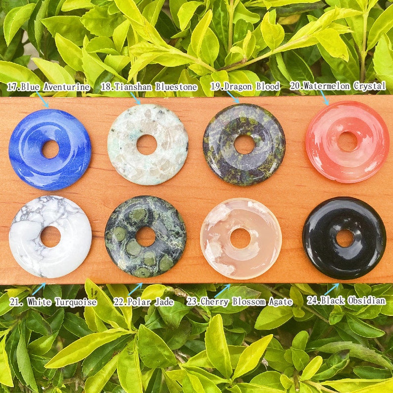 30MM Natural Gemstone Donutcrystal Donut lucky Safety - Etsy