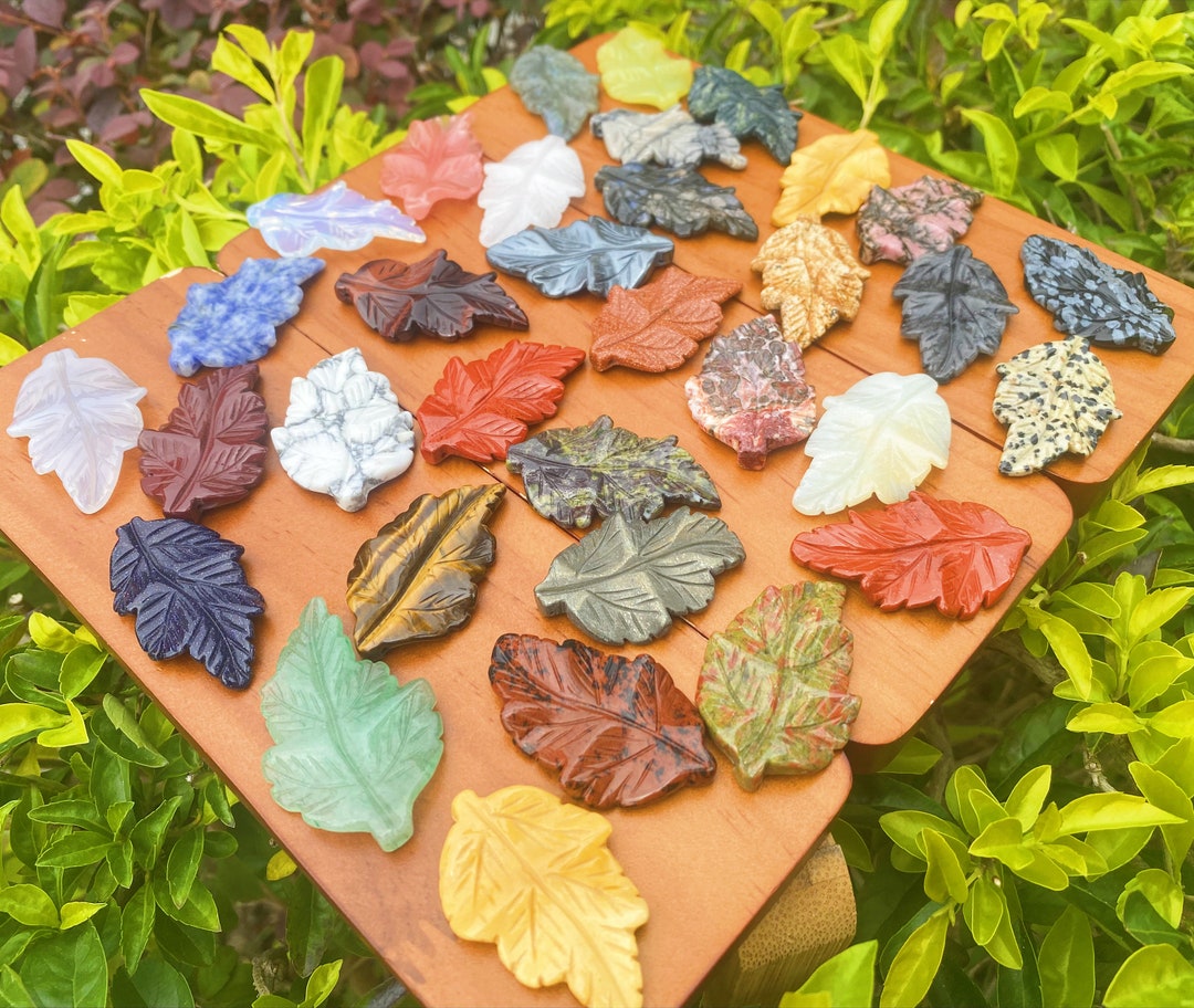 31 Kinds Natural Crystal Leaf,hand Carved Quartz Crystal Tree Leaf,mineral Specimen,home ...