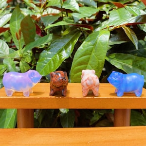 Hand Carved Gemstone Pig Statue: Healing Crystal Animal (1.5 Inches) - Etsy