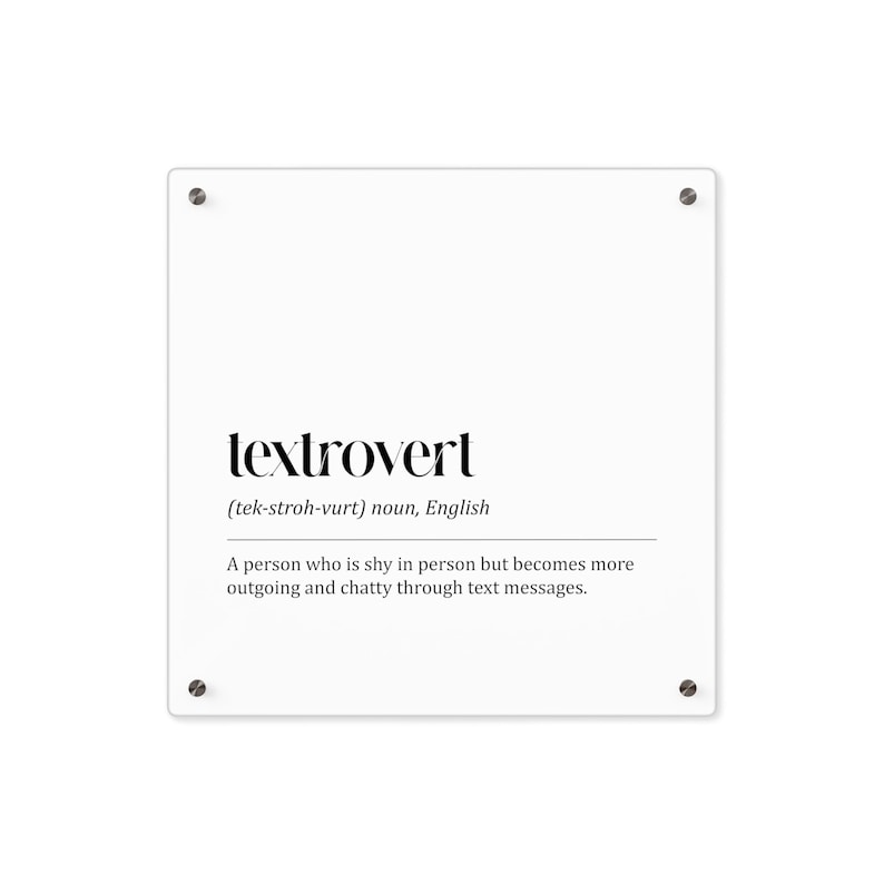 Textrovert Definition Acrylic Wall Art Panel Home Decoration Minimalistic Wall Art Funny ...