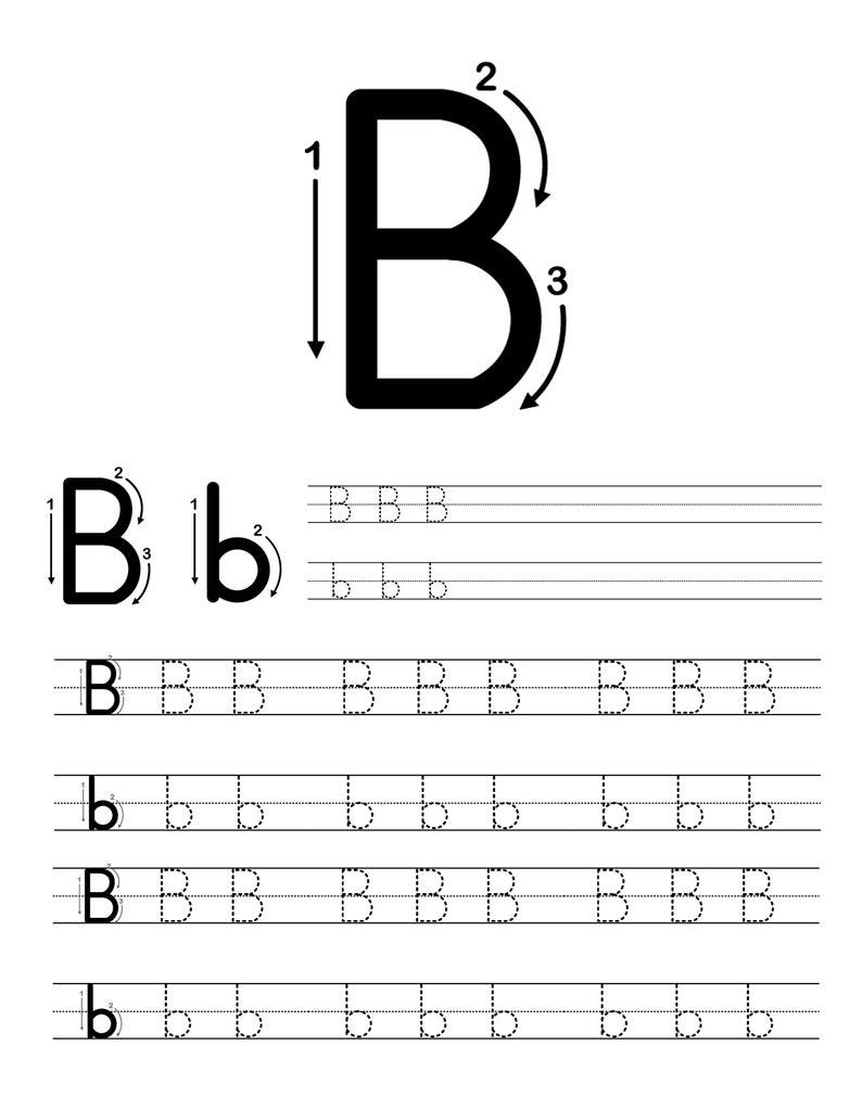 Alphabet Letters Tracing Page, Handwriting Practice, Preschool ...