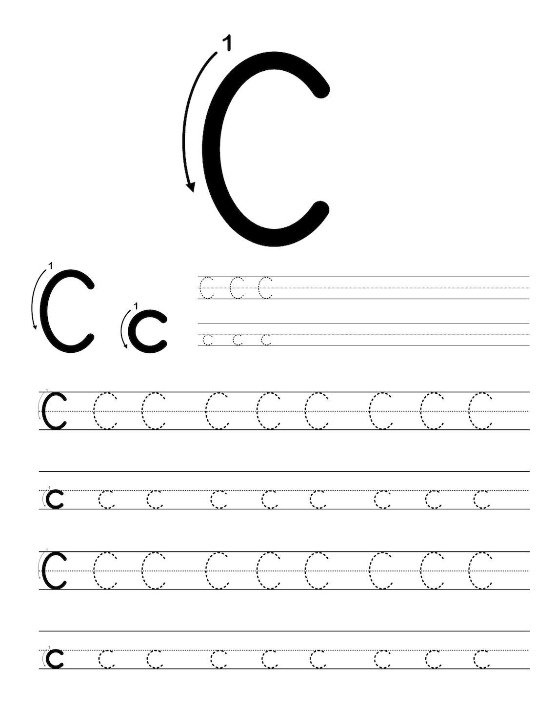 Alphabet Letters Tracing Page, Handwriting Practice, Preschool ...