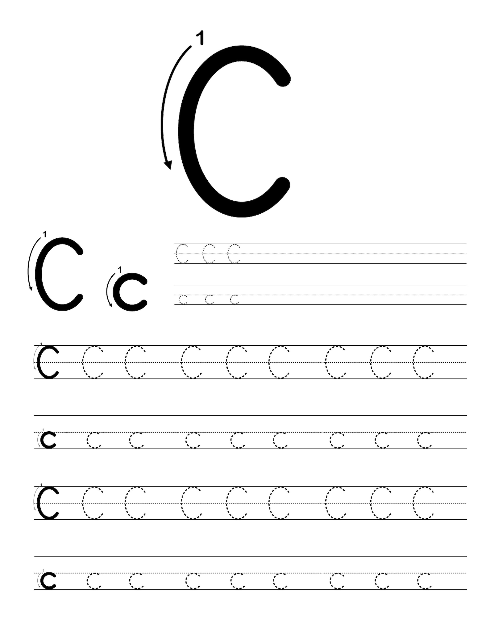 Alphabet Letters Tracing Page, Handwriting Practice, Preschool ...