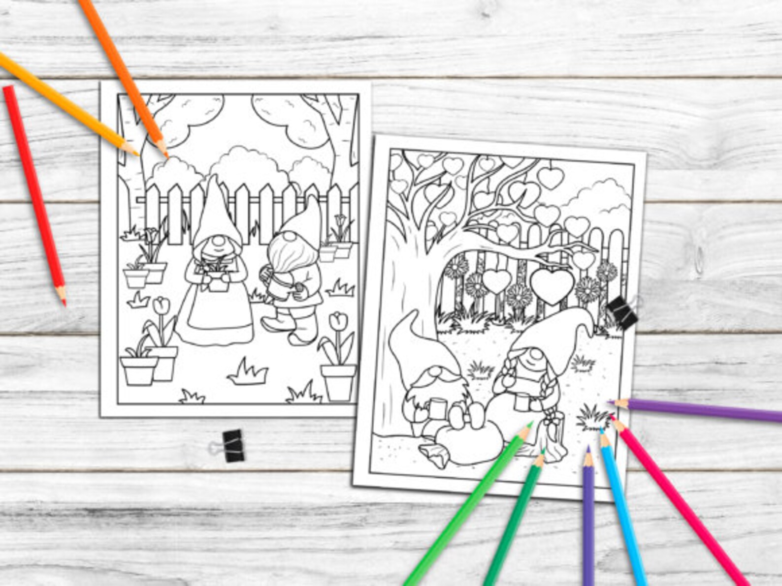 Valentine Gnome Coloring Page, Valentine, Gnome Valentine, Kdp Coloring ...