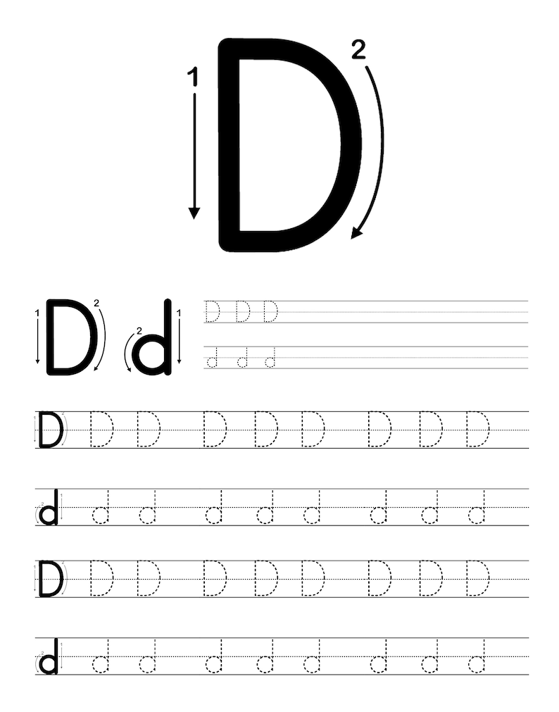 Alphabet Letters Tracing Page, Handwriting Practice, Preschool ...