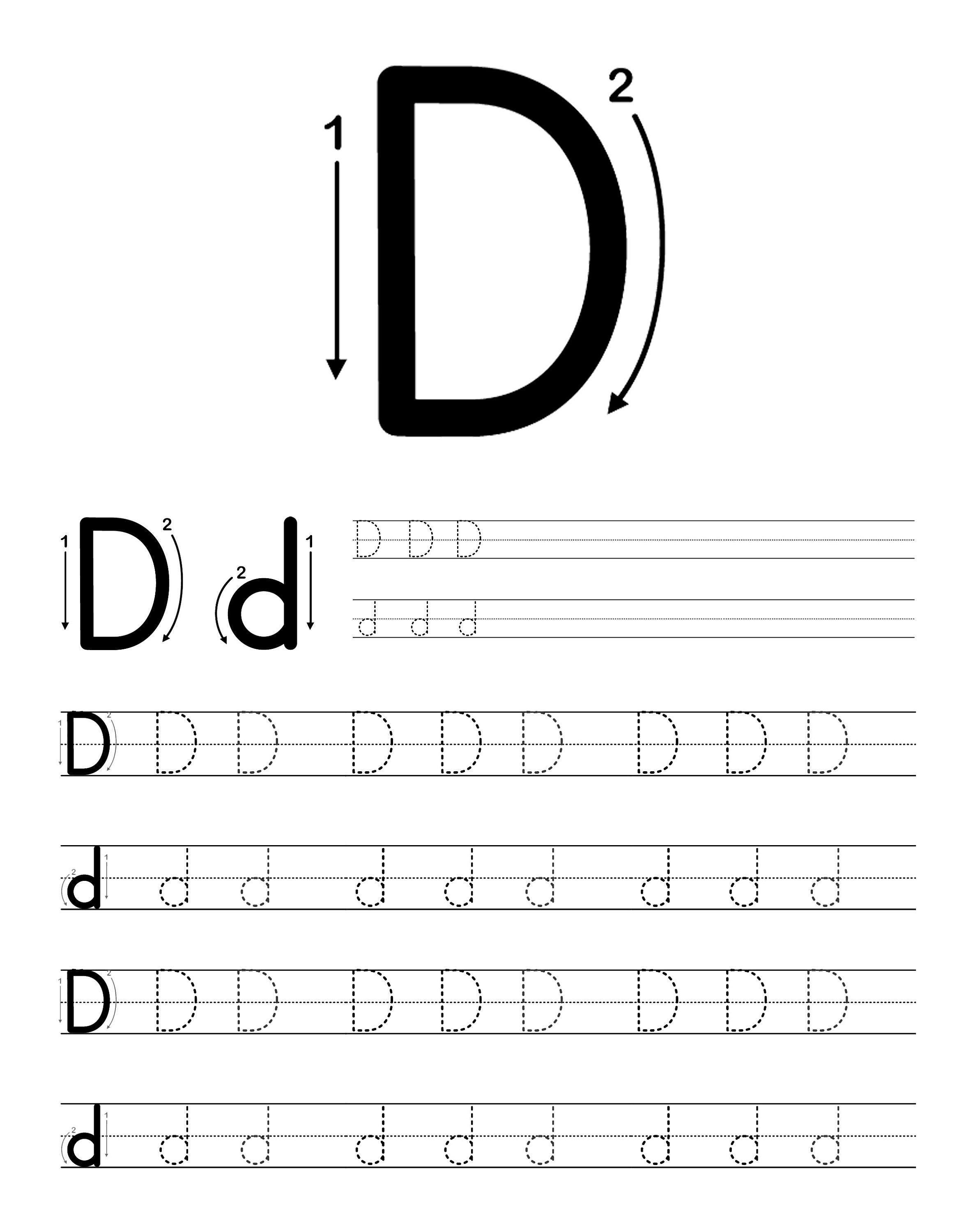 Alphabet Letters Tracing Page, Handwriting Practice, Preschool ...