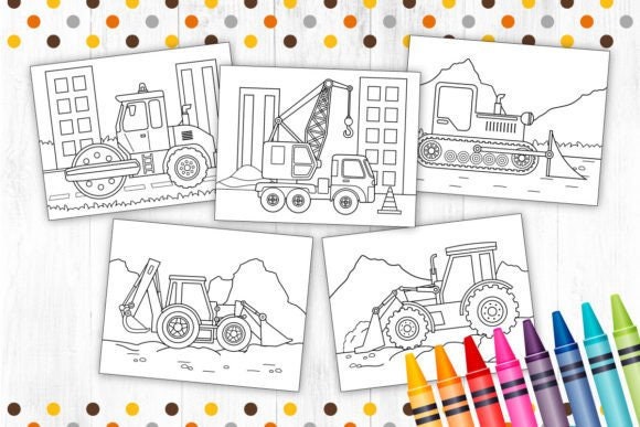 Construction Coloring Pages for Kids, Construction Birthday, Truck ...