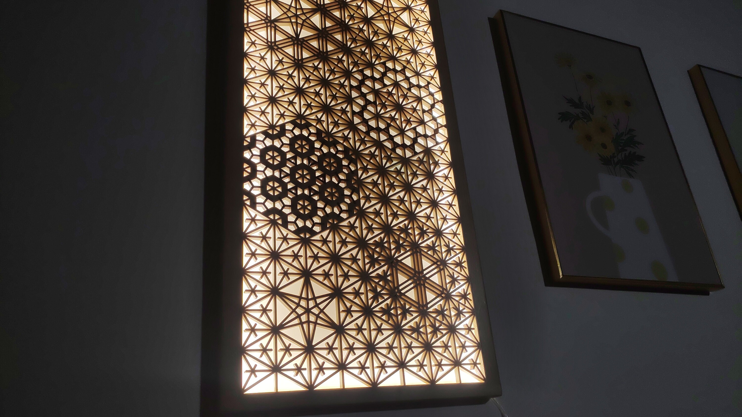 Kumiko Handmade Wall Hanging Lighting, Lighting Hanging Painting - Etsy