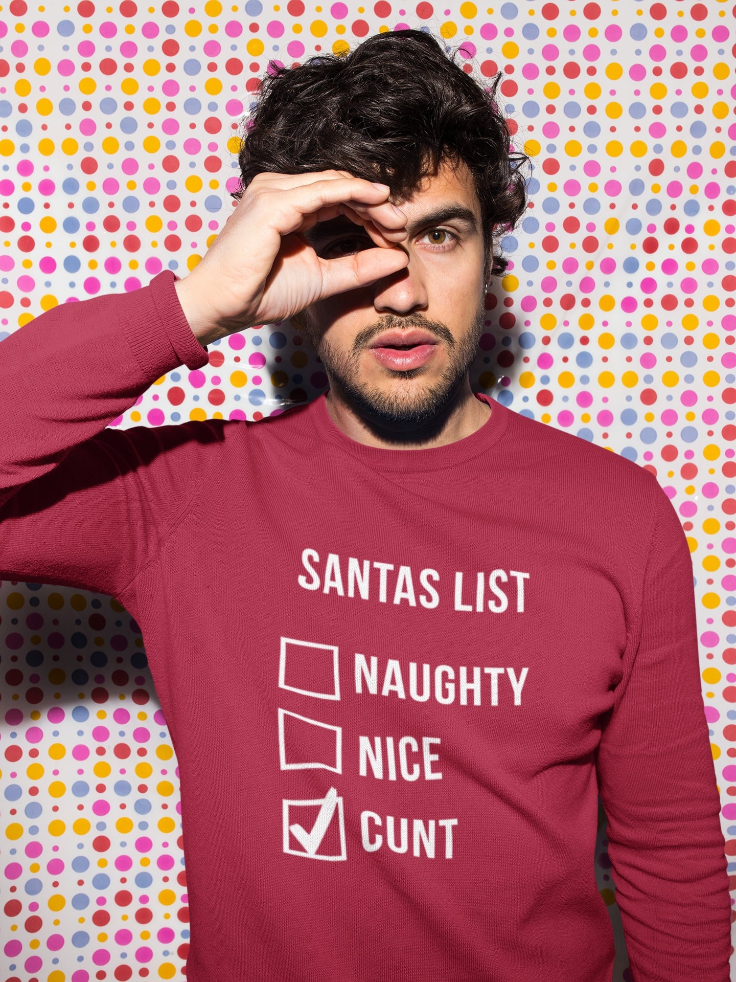 Santa's List Rude Christmas Jumper, Womens Christmas Jumper, Ugly ...