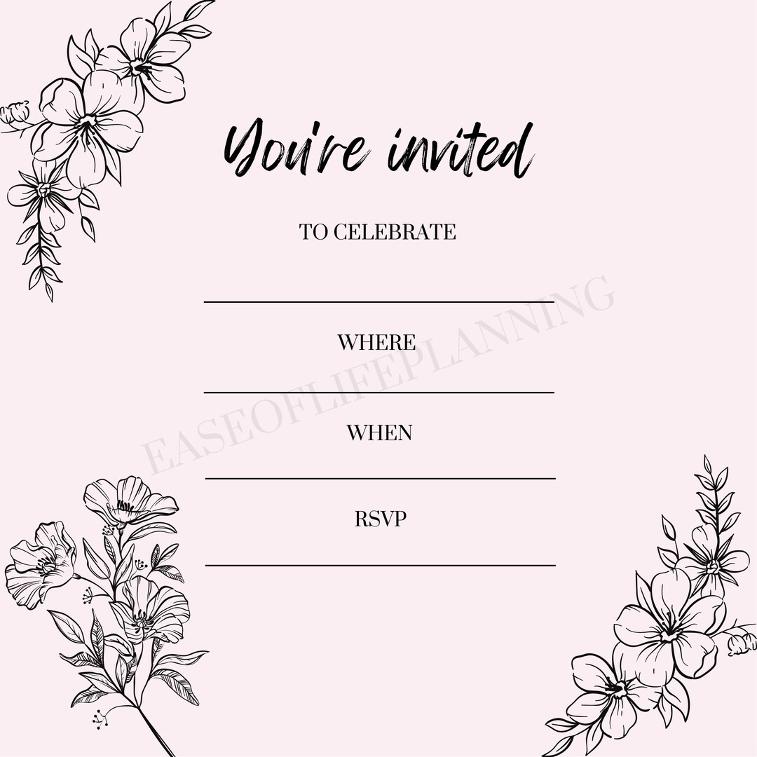 Birthday Invitation Etsy