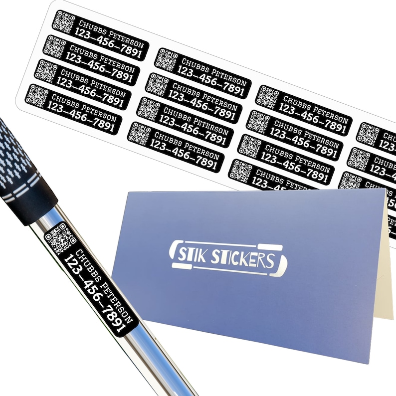 Golf Club Labels - Set of 32 Personalised Vinyl Stickers, Golf ...