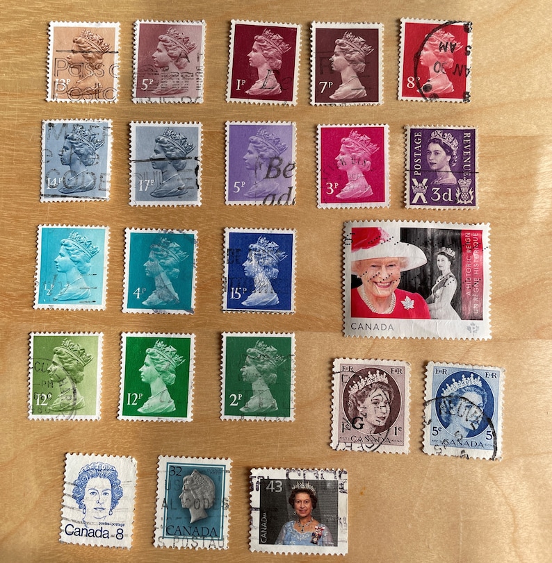 Queen Elizabeth Stamps - Etsy