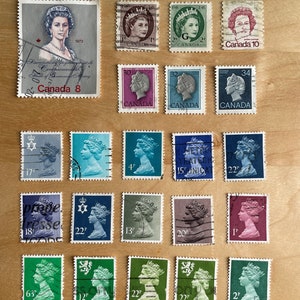 Queen Elizabeth Stamps - Etsy