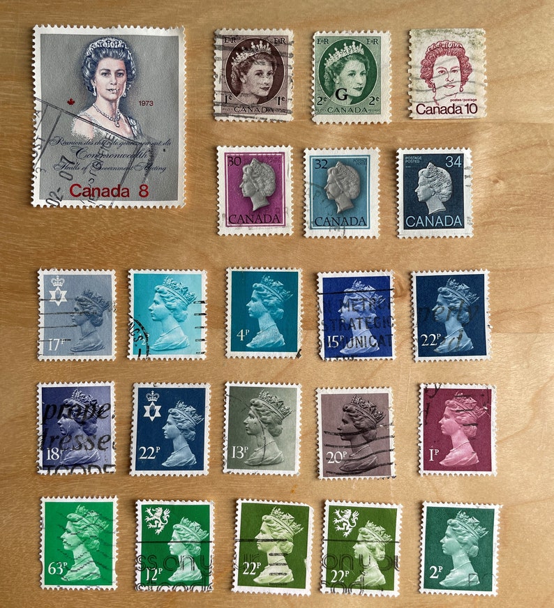 Queen Elizabeth Stamps - Etsy