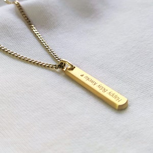 925 Sterling Silver Engraved Custom Necklace for Men-christmast Gift ...