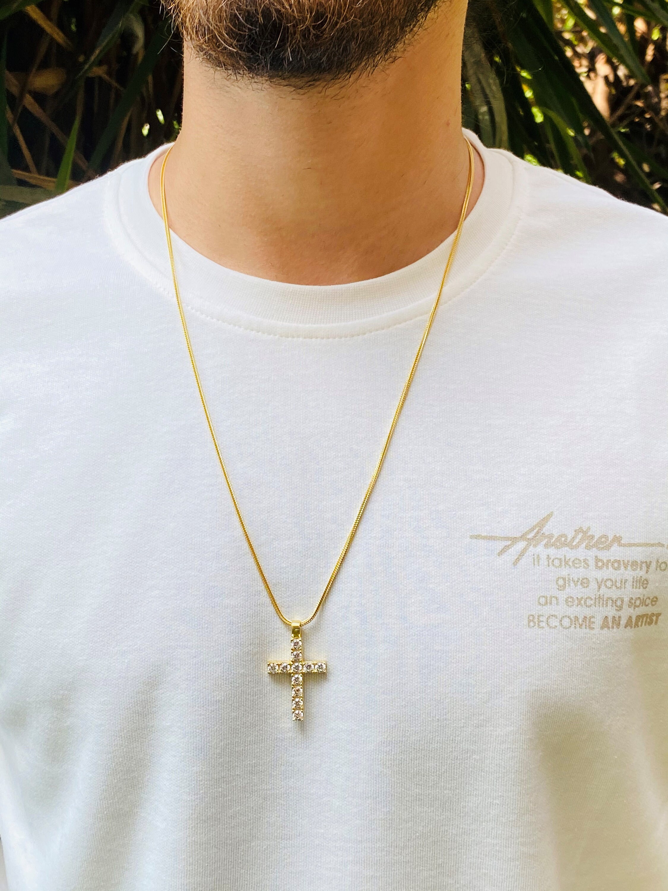 Customized Cross Necklace Iced Out Cross Pendant Diamond - Etsy