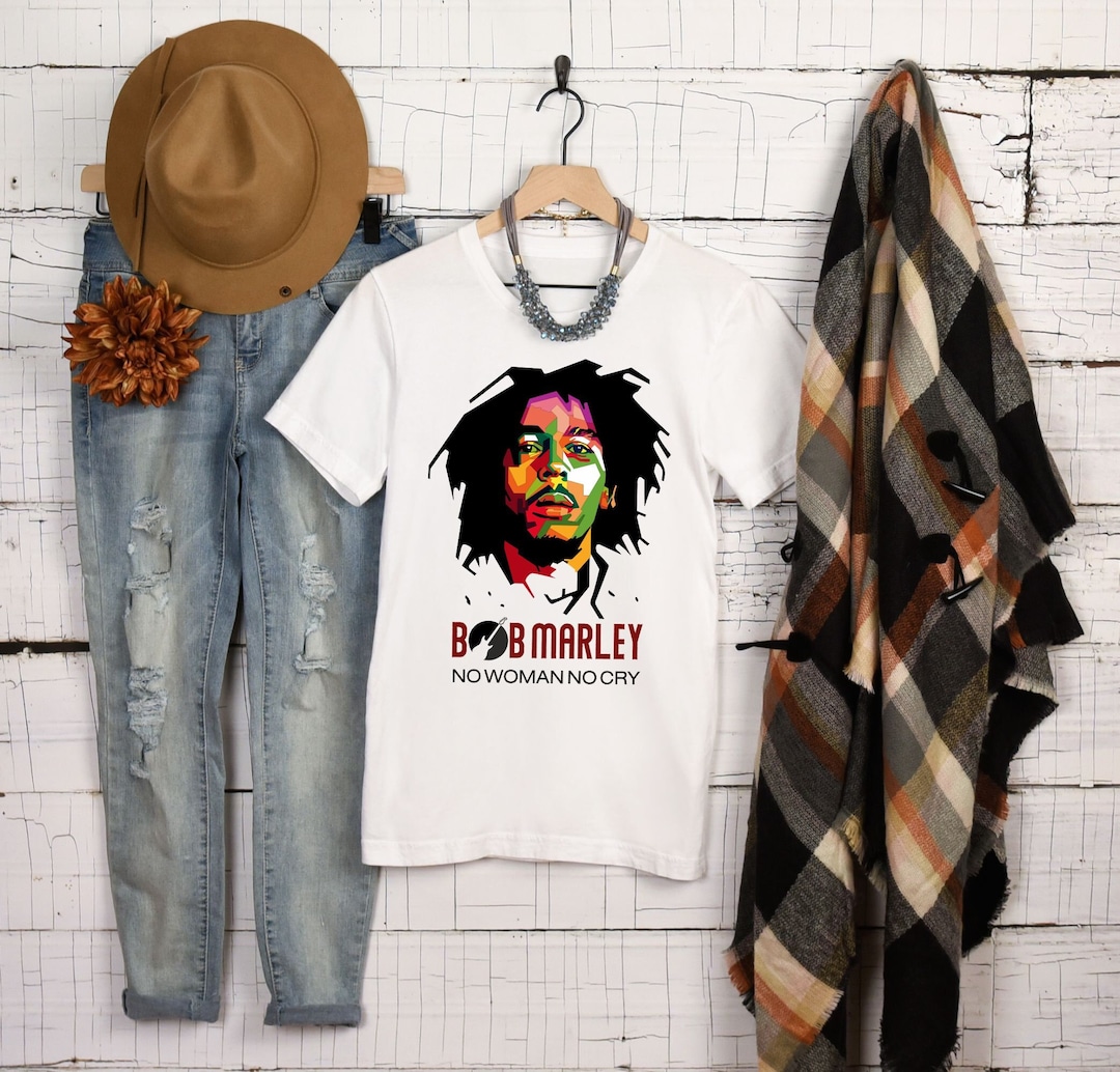 Unisex Vintage Bob Marley No Woman No Cry T-shirt, Bob Marley Shirt ...