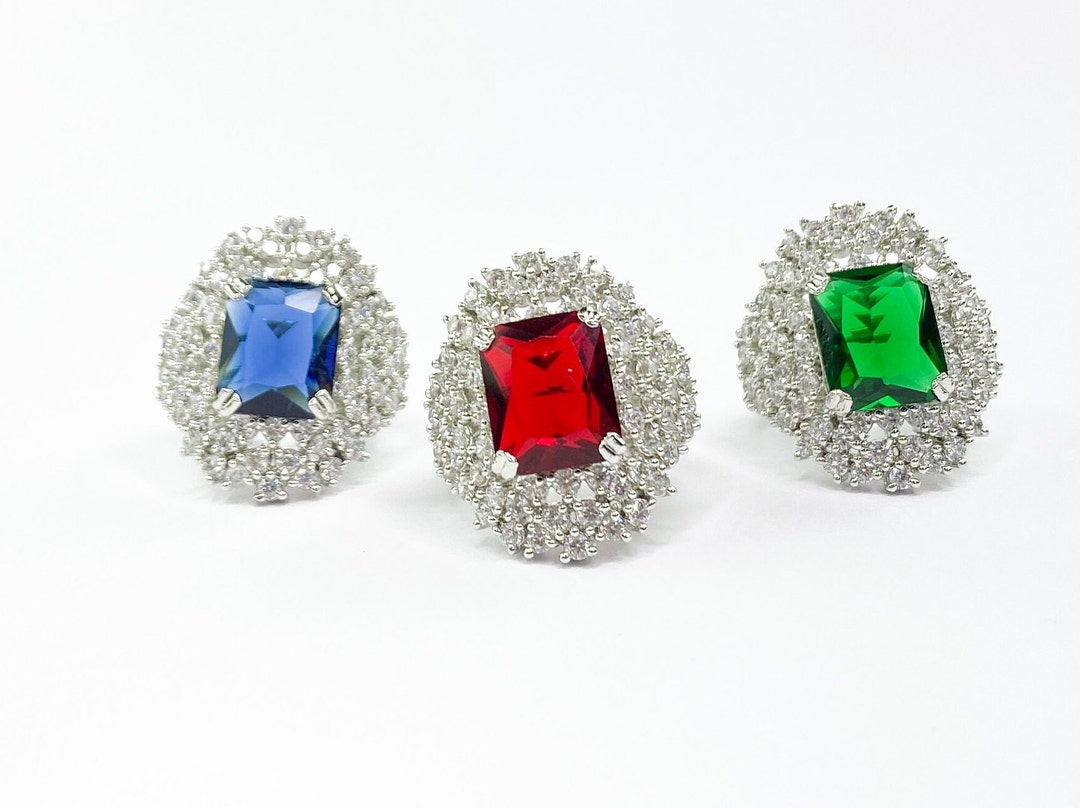 Red Diamond Ring LUXURY Large Ruby Stone Ring Statement Red Ruby ...