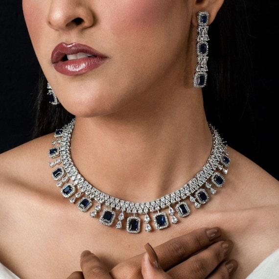 Dark Blue Diamond Necklace