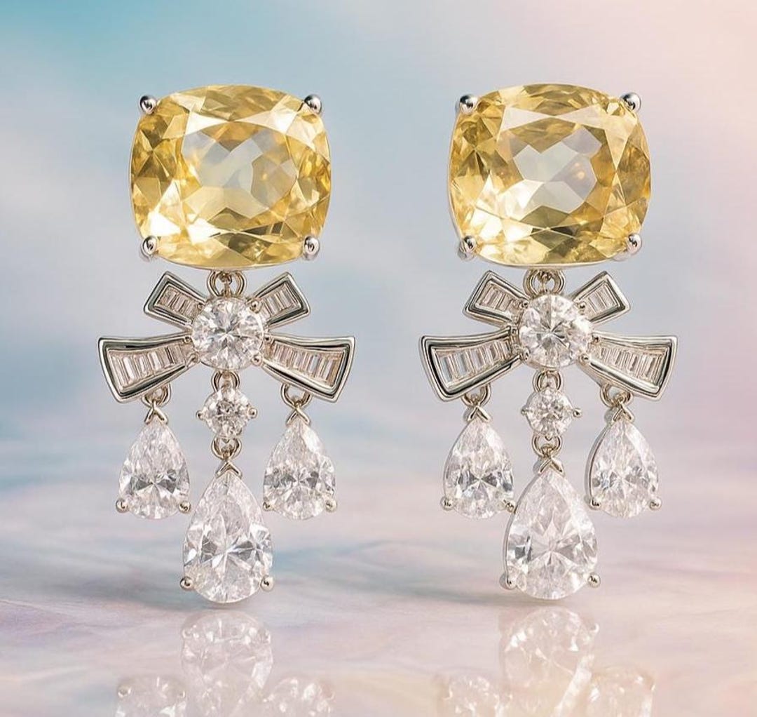 Yellow Diamond Earrings LUXURY Canary Jewelry Statement FANCY Yellow ...
