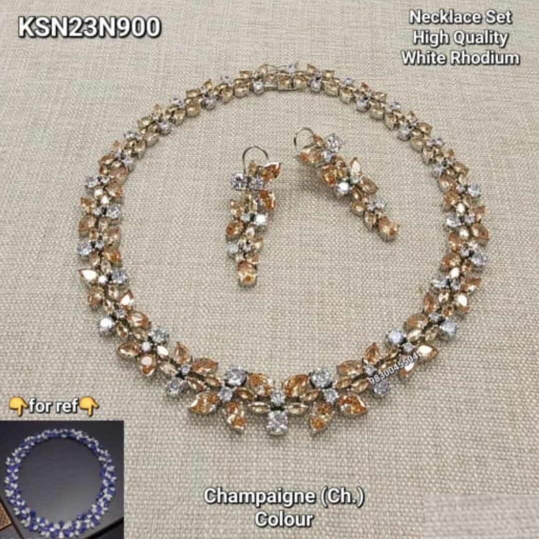 Champagne Necklace HIGH Crystal Diamond LUXURY Statement Champagne ...