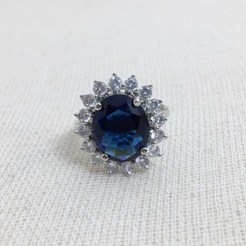 Sapphire Necklace Princess Diana Blue Diamond Necklace - Etsy