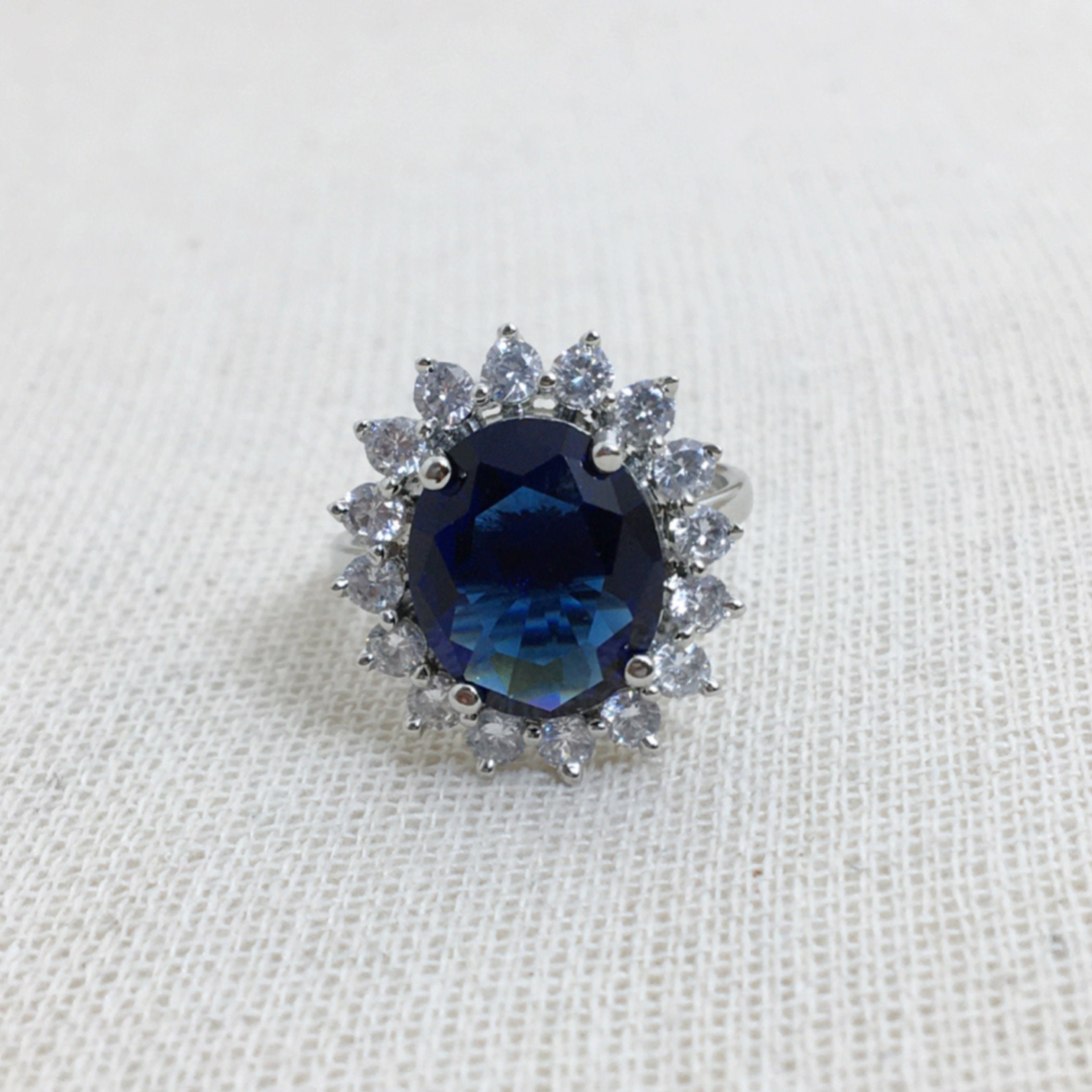 Sapphire Necklace Princess Diana Blue Diamond Necklace - Etsy