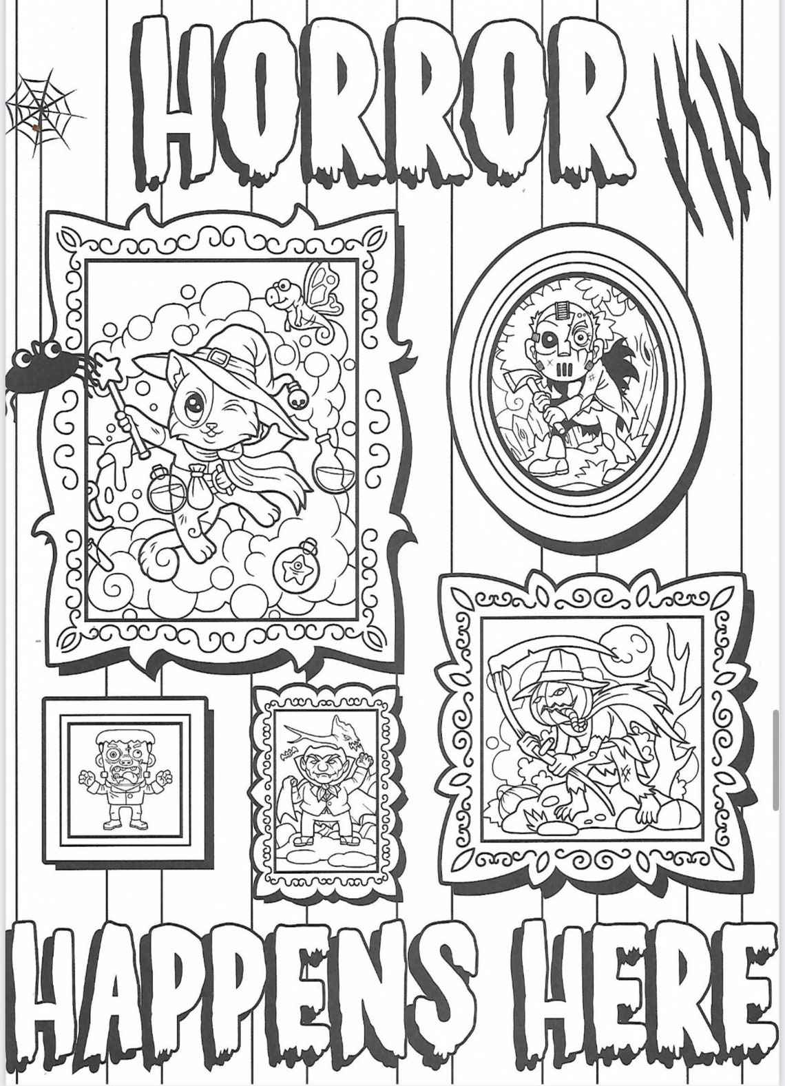 20 X Halloween Printable Colouring Sheets, Instant Download, Halloween ...