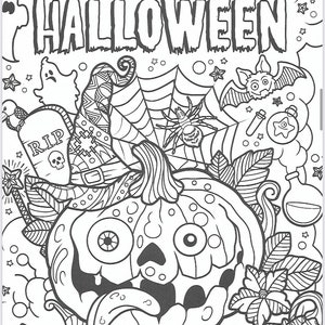 20 X Halloween Printable Colouring Sheets, Instant Download, Halloween ...