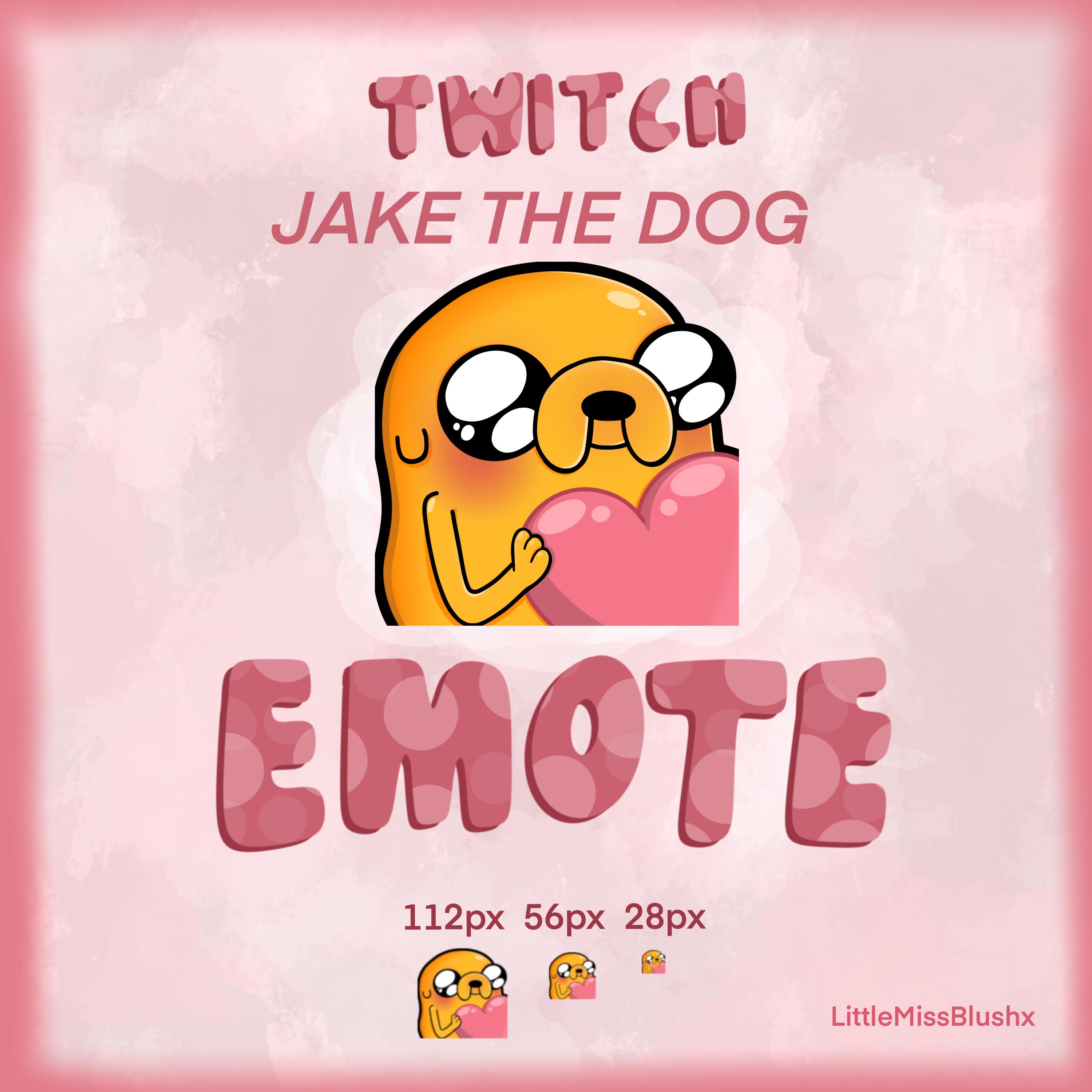 Jake the Dog W/ Heart Twitch/discord Emote! | Adventure Time Emote - Etsy