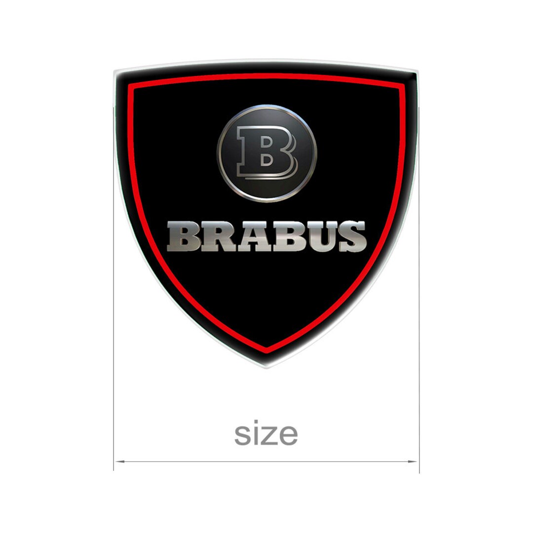 Brabus Black Shield All Sizes Domed Emblem Silicone Sticker Car ...