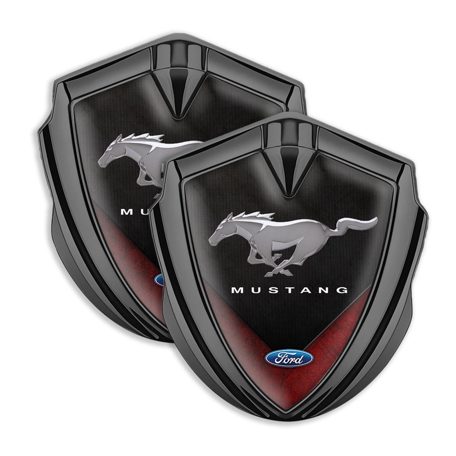 High Quality Mustang Emblem Metal Shield With 65/60mm Epoxy Badge ...