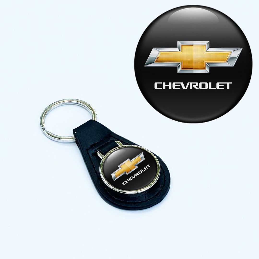 Stylish Leather Keychain / Epoxy Logo Chevrolet / Gift Keyring for Her ...