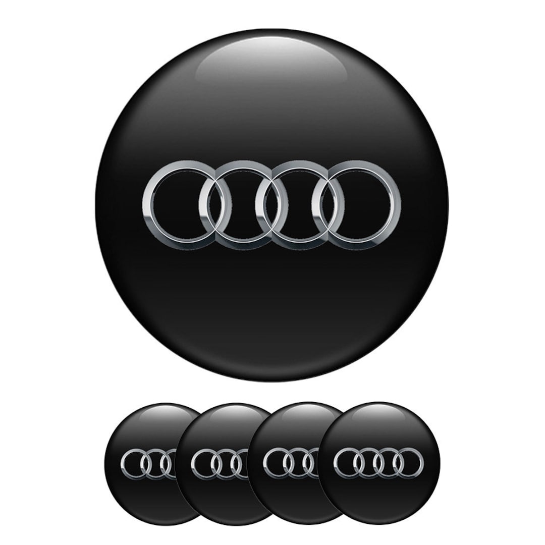Audi Emblem Set of 4 X All Sizes Domed Silicone Stickers 3D Print Logo ...