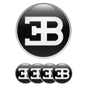 Bugatti Emblem Set of 4 X All Sizes Domed Silicone Stickers 3D Print ...