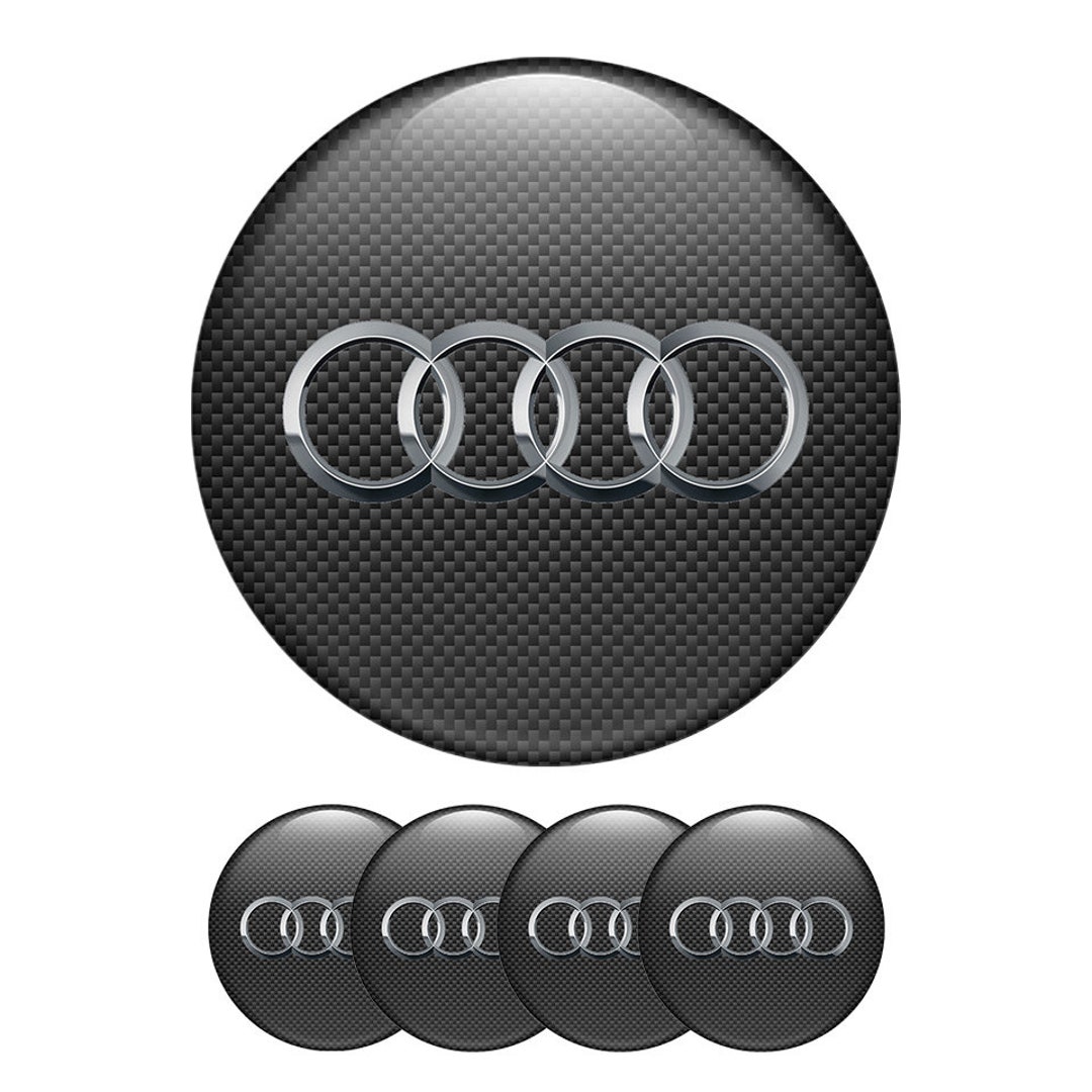 Audi Emblem Set of 4 X All Sizes Domed Silicone Stickers 3D Print Logo ...