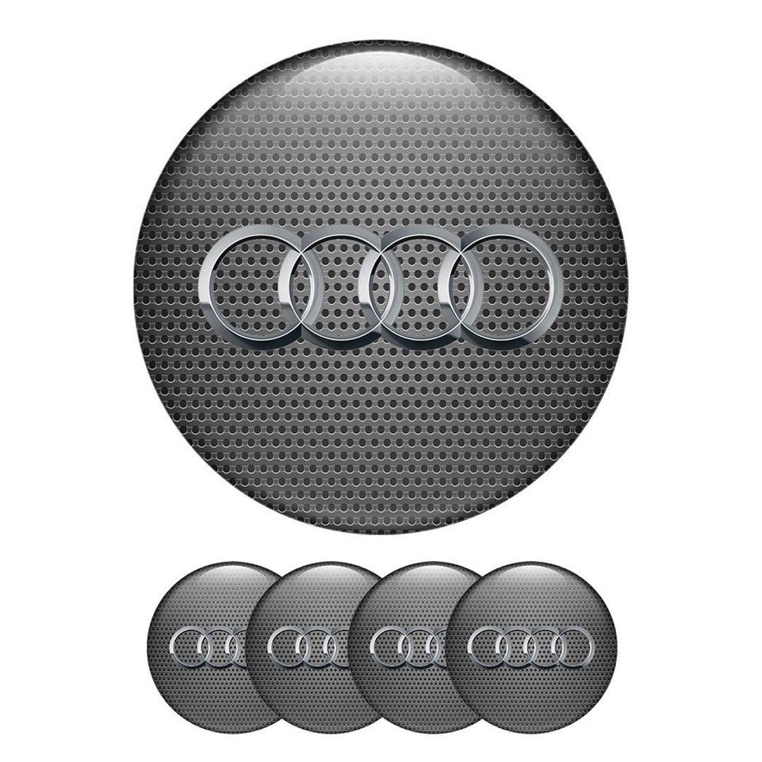 Audi Emblem Set of 4 X All Sizes Domed Silicone Stickers 3D Print Logo ...