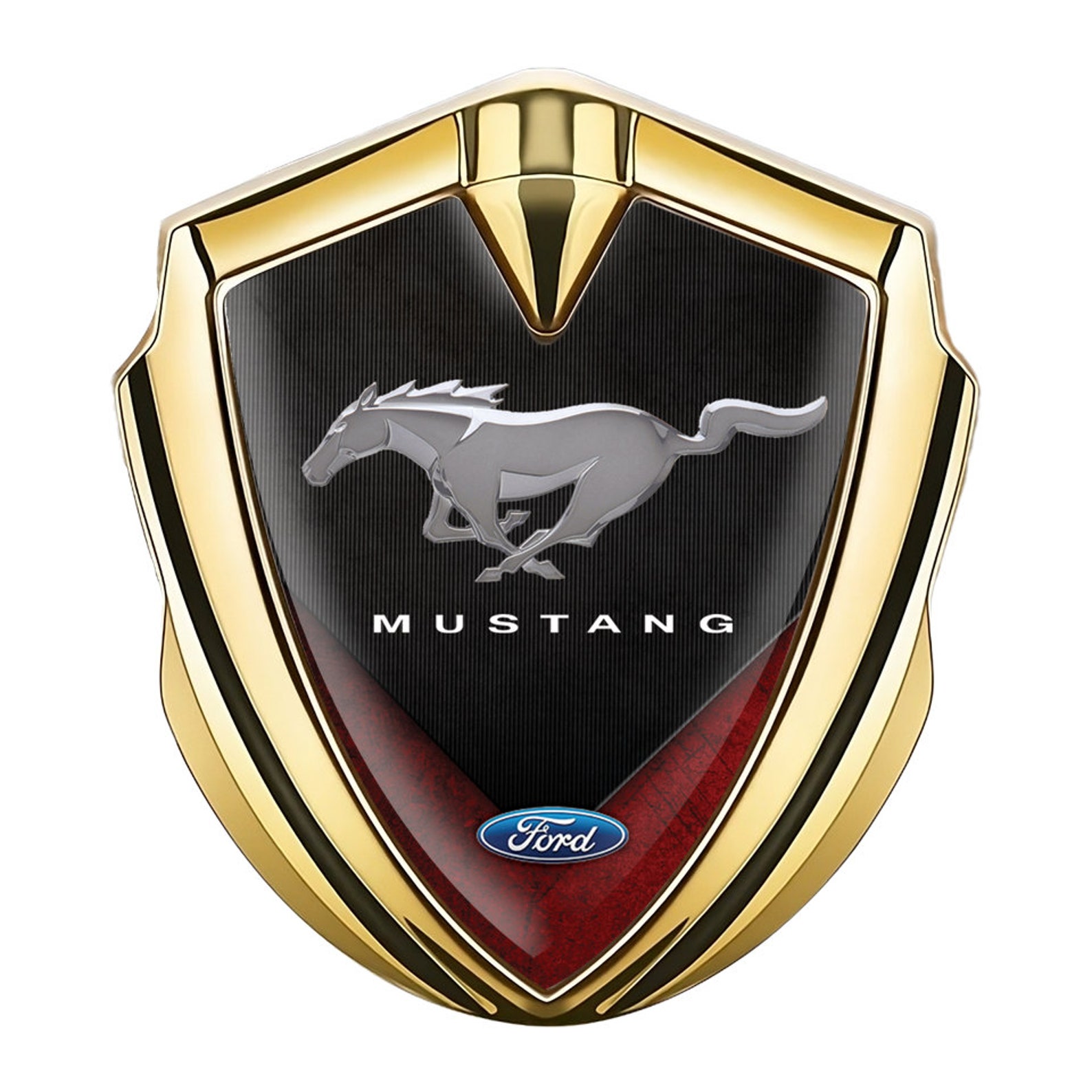 High Quality Mustang Emblem Metal Shield With 65/60mm Epoxy Badge ...